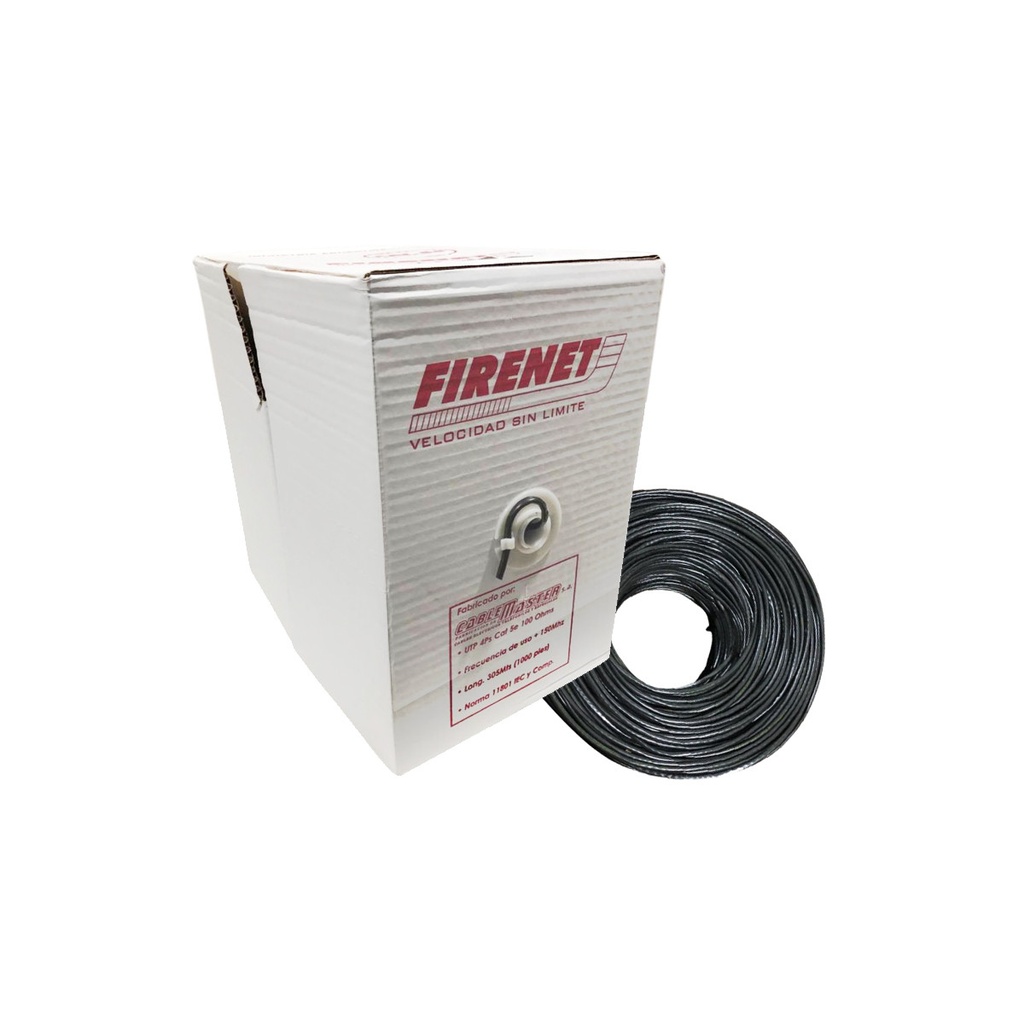 Cable UTP exterior Cat5e FIRENET 100% cobre x rollo 100 Mt. | iCuadrado